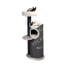 Trixie Kratzbaum Juana 134 cm mit H&ouml;hle Taupe/Lichtgrau