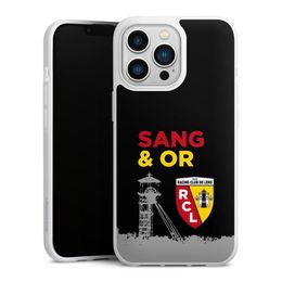DeinDesign iPhone 13 Pro Handy Silikon H&uuml;lle Case wei&szlig; Handyh&uuml;lle Racing Club De Lens Official Licensed Product Rcl Silikon Case