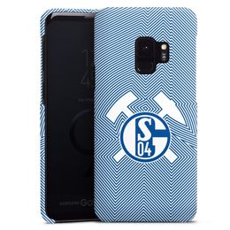 DeinDesign Galaxy S9 Handy Premium Case Smartphone Handyh&uuml;lle Schutzh&uuml;lle matt Bundesliga Stripes Fc Schalke 04 Premium Case