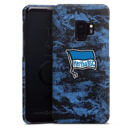 DeinDesign Galaxy S9 Handy Premium Case Smartphone Handyh&uuml;lle Schutzh&uuml;lle matt Flag Hertha Bsc Logo Premium Case
