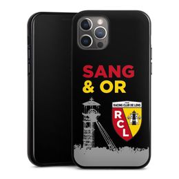 DeinDesign iPhone 12 Pro Handy Silikon H&uuml;lle Case schwarz Handyh&uuml;lle Racing Club De Lens Official Licensed Product Rcl