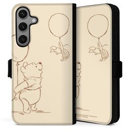 DeinDesign Galaxy S25+ Handy Klapph&uuml;lle Handyh&uuml;lle aus Kunst Leder schwarz Flip Case Disney Official Licensed Product Winnie The Pooh Sideflip mit Lasche