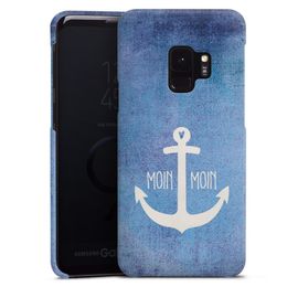DeinDesign Galaxy S9 Handy Premium Case Smartphone Handyh&uuml;lle Schutzh&uuml;lle matt Anchor Maritim Blue Premium Case