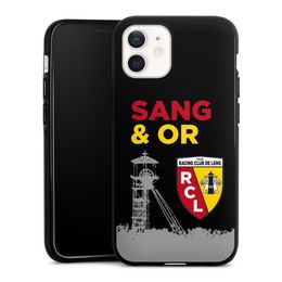 DeinDesign iPhone 12 Handy Silikon H&uuml;lle Case schwarz Handyh&uuml;lle Racing Club De Lens Official Licensed Product Rcl