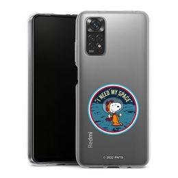 DeinDesign Xiaomi Redmi Note 11 4G Handy Silikon H&uuml;lle Case transparent Handyh&uuml;lle Peanuts Weltall Snoopy Silikon Case