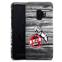 DeinDesign Galaxy S9 Handy Premium Case Smartphone Handyh&uuml;lle Schutzh&uuml;lle matt 1. Fc K&ouml;ln Wooden Look Official Licensed Product Premium Case