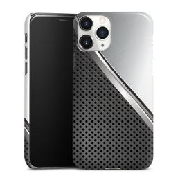 DeinDesign iPhone 11 Pro Handy Premium Case Smartphone Handyh&uuml;lle Schutzh&uuml;lle gl&auml;nzend Carbon Steel Metall Premium Case