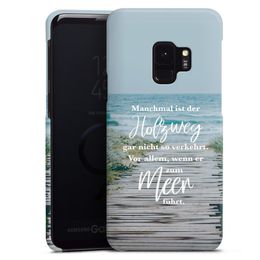DeinDesign Galaxy S9 Handy Premium Case Smartphone Handyh&uuml;lle Schutzh&uuml;lle matt Spruch Beach Statement Premium Case