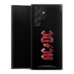 DeinDesign Galaxy S22 Ultra Handy Silikon H&uuml;lle Case schwarz Handyh&uuml;lle Acdc Merchandise Logo