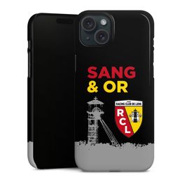 DeinDesign iPhone 15 Plus Handy Premium Case Smartphone Handyh&uuml;lle Schutzh&uuml;lle gl&auml;nzend Racing Club De Lens Official Licensed Product Rcl Premium Case