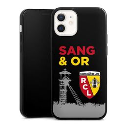 DeinDesign iPhone 12 mini Handy Slim Case extra d&uuml;nn Silikon Handyh&uuml;lle schwarz H&uuml;lle Racing Club De Lens Official Licensed Product Rcl Silikon Slim Case