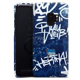 DeinDesign Galaxy S9 Handy Premium Case Smartphone Handyh&uuml;lle Schutzh&uuml;lle matt Official Licensed Product Hertha Bsc Graffiti Premium Case