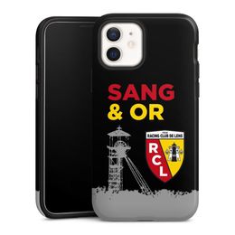 DeinDesign iPhone 12 mini Handy Panzer Handyh&uuml;lle robuste Outdoor H&uuml;lle Schutzh&uuml;lle gl&auml;nzend Racing Club De Lens Official Licensed Product Rcl Tough Case