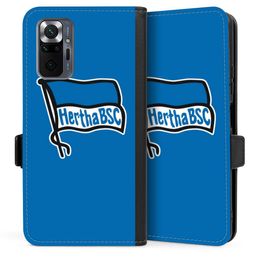 DeinDesign Xiaomi Redmi Note 10 Pro Handy Klapph&uuml;lle Handyh&uuml;lle aus Kunst Leder schwarz Flip Case Hertha Bsc Official Licensed Product Flag Sideflip mit langer 