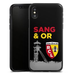DeinDesign iPhone X Handy Silikon H&uuml;lle Case schwarz Handyh&uuml;lle Racing Club De Lens Official Licensed Product Rcl