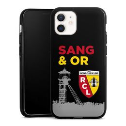 DeinDesign iPhone 12 mini Handy Silikon H&uuml;lle Case schwarz Handyh&uuml;lle Racing Club De Lens Official Licensed Product Rcl