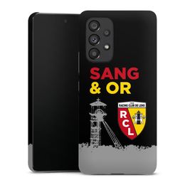 DeinDesign Galaxy A53 5G Handy Premium Case Smartphone Handyh&uuml;lle Schutzh&uuml;lle gl&auml;nzend Racing Club De Lens Rcl Official Licensed Product Premium Case
