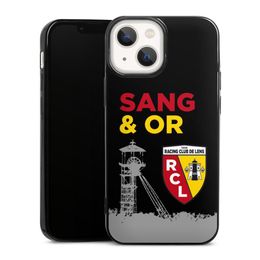 DeinDesign iPhone 13 Mini Handy Slim Case extra d&uuml;nn Silikon Handyh&uuml;lle schwarz H&uuml;lle Racing Club De Lens Official Licensed Product Rcl Silikon Slim Case