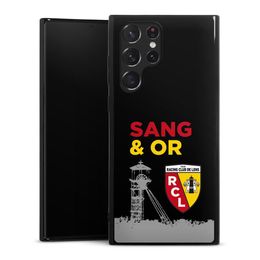 DeinDesign Galaxy S22 Ultra Handy Silikon H&uuml;lle Case schwarz Handyh&uuml;lle Racing Club De Lens Official Licensed Product Rcl