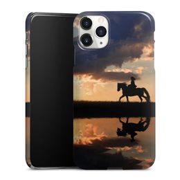 DeinDesign iPhone 11 Pro Max Handy Premium Case Smartphone Handyh&uuml;lle Schutzh&uuml;lle gl&auml;nzend Sunset Horse Horseback Riding Premium Case
