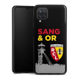 DeinDesign Galaxy A12 Handy Silikon H&uuml;lle Case schwarz Handyh&uuml;lle Racing Club De Lens Rcl Official Licensed Product