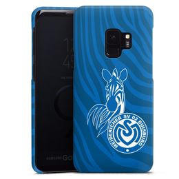 DeinDesign Galaxy S9 Handy Premium Case Smartphone Handyh&uuml;lle Schutzh&uuml;lle matt Merchandise Msv Duisburg Zebra Premium Case