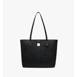 MCM Neuer Liz Shopper aus Leder mit gepr&auml;gtem Monogramm MWPGALR02BK001