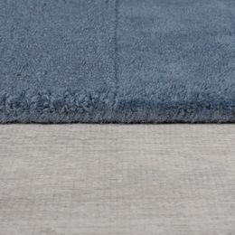 Teppich-L&auml;ufer Hoch-Tief DEBEN Schachbrett Wolle 60x230 cm Blau Flurl&auml;ufer K&uuml;chenl&auml;ufer modern skandinavisch zeitlos KADIMA DESIGN