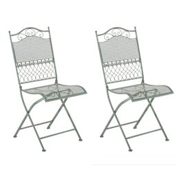 CLP 2er Set Gartenst&uuml;hle klappbar Kiran, romantische Metallst&uuml;hle aus Eisen im Jugendstil, ideal f&uuml;r Terrasse, Balkon und Garten