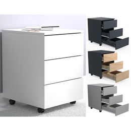 Vcm Rollcontainer Beistellcontainer mit Schubladen Ma&szlig;e ca. H. 55 x B. 39 x T. 45 cm B&uuml;rocontainer - Dalosa 3 Schubladen