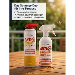 ZOVAR CONTROL Terrassen-Set | ANTI Wespen + ANTI Ameisen Spray | je 500 ml
