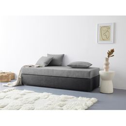 Polsterliege Maintal "Diana", grau (grau, anthrazit), B:83cm L:203cm, Komplettbetten