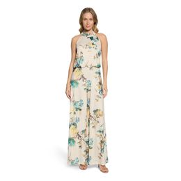 Overall Vera Mont "Damen mit Blumenprint", Damen, Gr. 34, Normalgr&ouml;&szlig;en, cream, mint, Jersey, Obermaterial: 95% Polyester, 5% Elasthan. Futter: 100% Polyester, festlich, figurumspielend, amerikanischer Ausschnitt, Overalls Overall