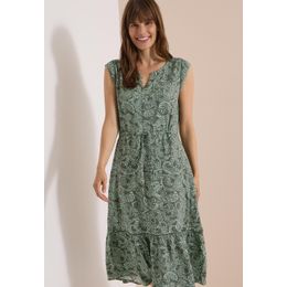 Midikleid Cecil, Damen, Gr. 3XL (48), US-Gr&ouml;&szlig;en, khaki, Stoff, 100% Viskose, Paisley, normal wadenlang, Rundhals, Umschlagbund, Kleider Midikleid, mit Paisleymuster