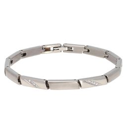 Armband TITANIA "Titanarmband", grau (titanfarben), Armb&auml;nder, Damen, Titan, Armband, mit Zirkonia
