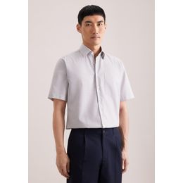 Businesshemd Seidensticker "Schwarze Rose", Herren, Gr. XL (44), normale &Auml;rmell&auml;ngen, beige, 100% Baumwolle, kariert, regular fit, Hemden, Regular 1/2 Covered-Button-Down-Kragen Karo
