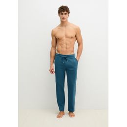 Marc O'Polo Loungehose MARC O'POLO "Mix N Match Interlock", Herren, Gr. XXL (62), N-Gr, orion blau, Interlock, Obermaterial: 97% Baumwolle, 3% Elasthan, bequem lang, Hosen Loungehose, mit Gummizug und Bindeband