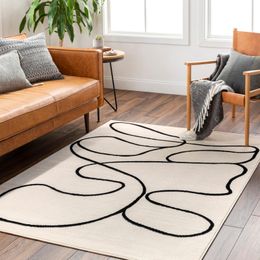 Teppich LIVABLISS "KANO", wei&szlig;, B:80cm H:11mm L:150cm, Kunstfaser, Teppiche, Teppich, Skandinavischer Teppich, Kurzflor Boho-Wohnzimmerteppich, L&auml;ufer