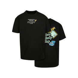 T-Shirt "Upscale by Mister Tee Herren Intepol Oversize Tee", Jungen, Gr. M, schwarz, 100% Baumwolle, UPSCALE BY MISTER TEE, unifarben, oversize, Rundhals, Shirts T-Shirt
