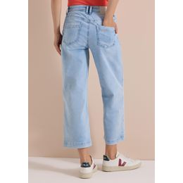 Loose-fit-Jeans Cecil, Damen, Gr. 29, L&auml;nge 26, light blau random bleached, Jeans, 77% Baumwolle, 20% Polyester, 3% Elasthan, unifarben, kniebedeckend, Jeans, im Loose Fit
