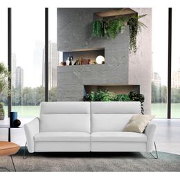 2-Sitzer Egoitaliano "Gaia, modern, elegant und super komfortabel mit hoher R&uuml;ckenlehne", wei&szlig;, B:220cm H:96cm T:93cm, Leder CAREZZA (echtes Rindsleder) ist ein Naturleder, dass die urspr&uuml;nglichen Eigenschaften der Haut nicht ver&auml;ndert. Das Vorhandensein von verheilten Narben, K&ouml;rnungsunterschiede, Falten, Adern, Unterschiede in den Farbt&ouml;nen und andere Spuren, die die Natur auf diesen Fellen hint