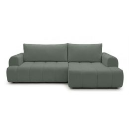 Ecksofa OTTO HOME "LIOORA Schlafsofa mit Bettkasten, Breite 265 cm, Verl&auml;ssliche Qualit&auml;t", gr&uuml;n, B:265cm H:90cm T:149cm, 100% Polyester, Sofas, Ecksofa, L-Form mit Bettfunktion und Bettkasten, Recamiere rechts/links
