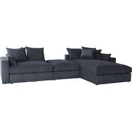 Ecksofa OTTO HOME, grau (schwarz), B:351cm T:198cm, 100% Polyester, Sofas, Ecksofa, Mega-Sofa mit Cordstoff bezogen, mit Federkern & 5 Zierkissen