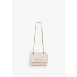 Valentino Handbags Umh&auml;ngetasche VALENTINO BAGS "OCARINA SUMMER", Damen, Gr. B/H/T: 18,5cm x 13,5cm x 8cm, ecru, Textil, Taschen Umh&auml;ngetasche, Damen Handtasche, Schultertasche mit Zierkette als Umh&auml;ngeriemen