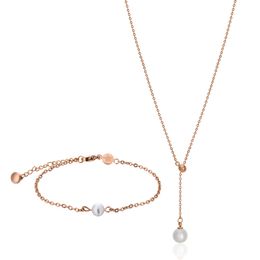 Schmuckset AMELIA PARKER "AS002R", rose gold, Schmuck_Sets, Damen, 48-52cm/ 16-19cm, Edelstahl, Schmuckset, 48-52 cm/ 16-19 cm