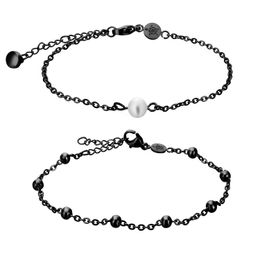 Schmuckset AMELIA PARKER "AS013B", schwarz, Schmuck_Sets, Damen, 16-19cm, Edelstahl, Schmuckset, 16-19 cm