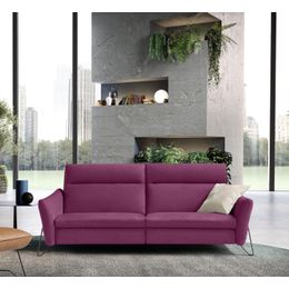 2-Sitzer Egoitaliano "Gaia, modern, elegant und super komfortabel mit hoher R&uuml;ckenlehne", pink (fuchsia), B:220cm H:96cm T:93cm, Sofas, erstklassiger Sitzkomfort, Inkl. 2 Relaxfunktionen, mit Designfu&szlig;