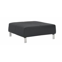 Hocker Calia italia "Simon", schwarz, B:97cm H:40cm T:97cm, Leder SORRENTO, pigmentiertes Glattleder;Leder BULL, pigmentiertes Dickleder, Hocker, Polsterhocker