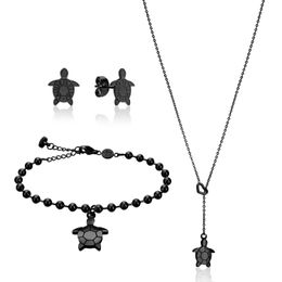 Schmuckset AMELIA PARKER "AS005B", schwarz, Schmuck_Sets, Damen, 48-52cm/ 16-21cm, Edelstahl, Schmuckset, 48-52 cm/ 16-21 cm