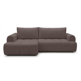 Ecksofa OTTO HOME "LIOORA Schlafsofa mit Bettkasten, Breite 265 cm, Verl&auml;ssliche Qualit&auml;t", braun, B:265cm H:90cm T:149cm, 100% Polyester, Sofas, Ecksofa, L-Form mit Bettfunktion und Bettkasten, Recamiere rechts/links